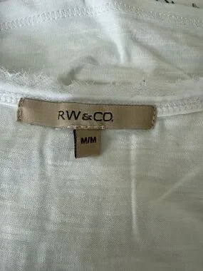 RW&CO. | Tops | Rwco White Sleeveless Tank With Gray Chiffon Bow | Poshmark